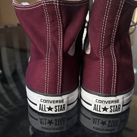 Converse | Shoes | Converse Womens Maroon Hightop Sneakers | Poshmark